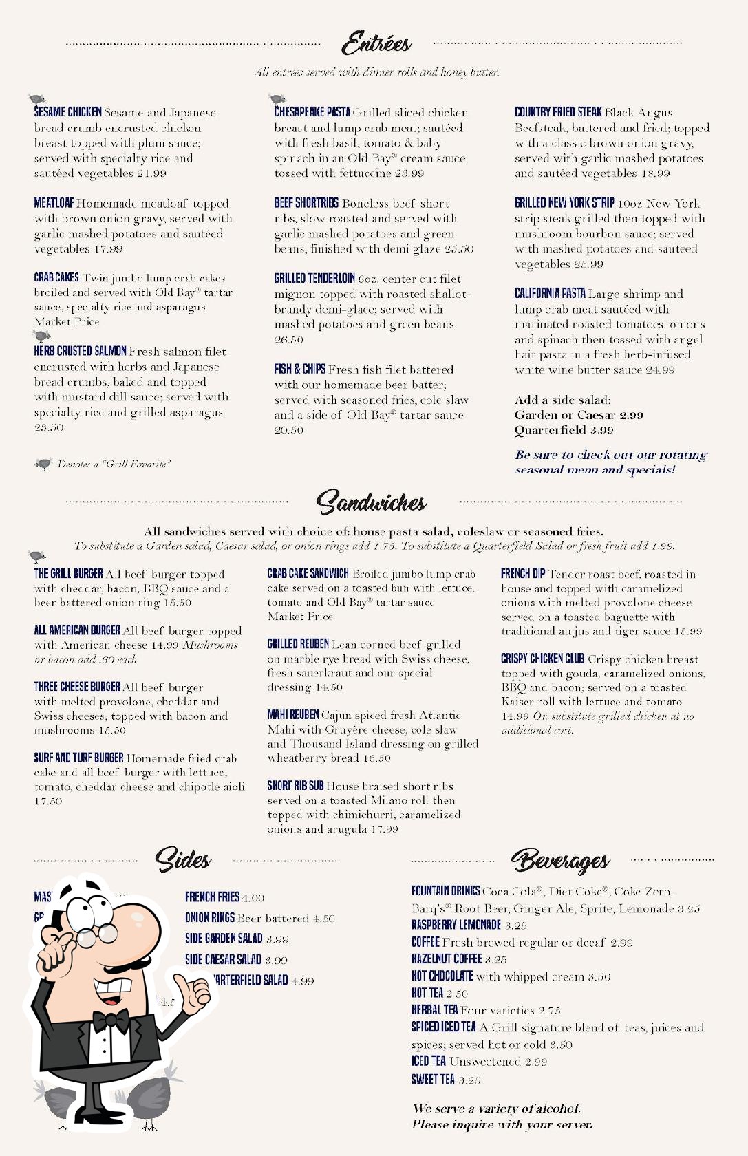 The Grill At Quarterfield Station, Glen Burnie - Restaurant menu ...